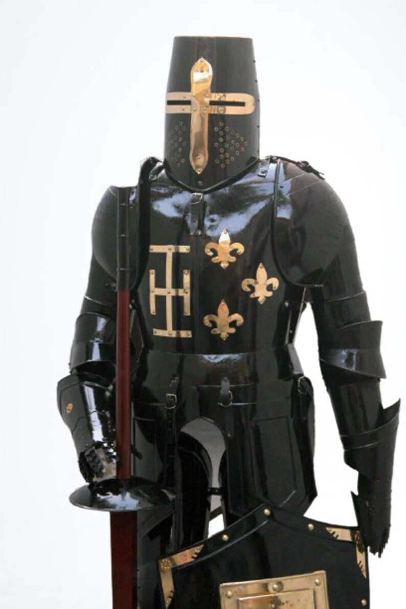Medieval Knight Wearable Black Suit of Armor Crusader Combat - Etsy Medieval Knight Wearable Black Suit of Armor Crusader Combat - Etsy