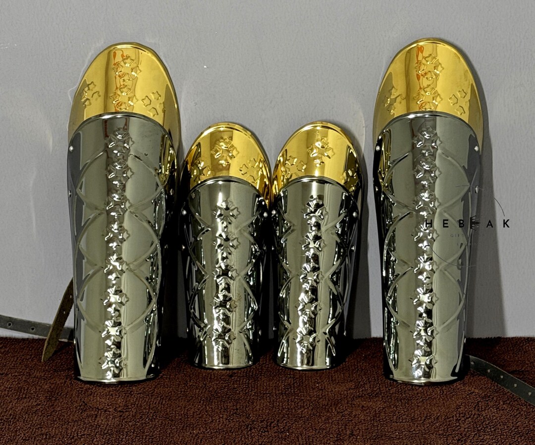 Premium Stainless Steel Greek Roman Leg Guards and Arm Armor - Medieval ...