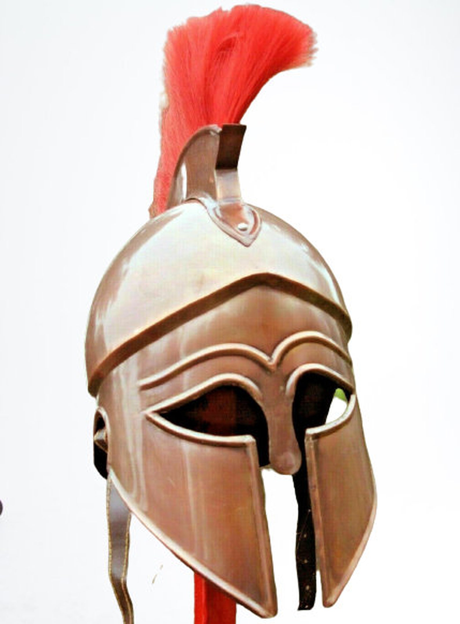 Greek Corinthian Helmet Red Plume Armour Medieval Knight - Etsy
