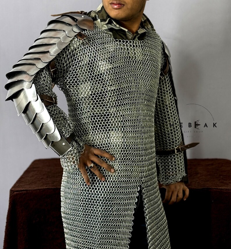 Medieval Full Arm Armor With Chainmail– Knight's Gauntlets & Shoulder ...