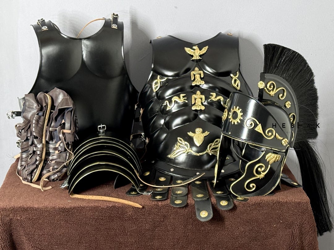 Black Roman Muscle Armor/medieval Gladiator Muscle Suit/greek Armor ...