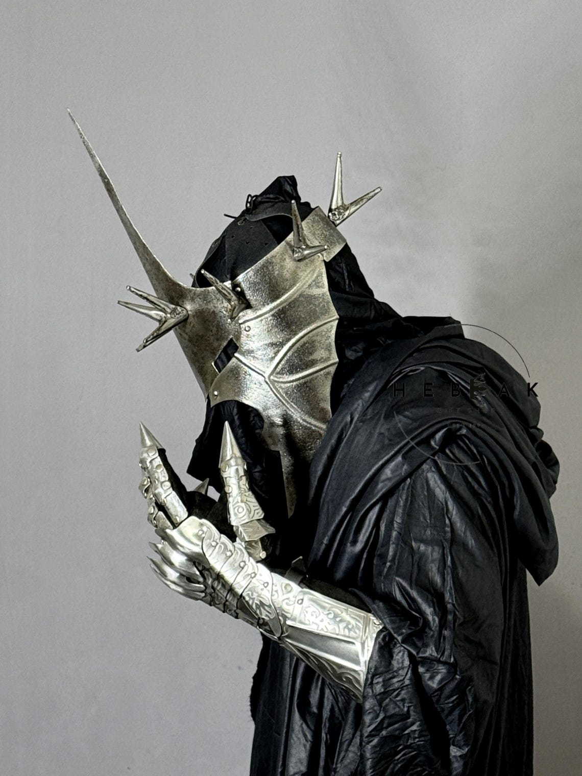 Nazgul Witch King Costume: Steel Helmet, Gauntlets, Cloak & Armor Shoes ...