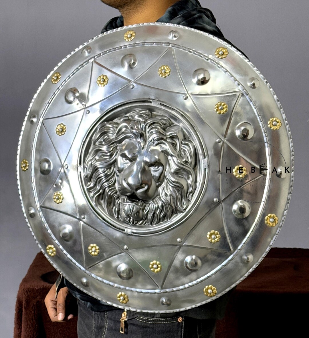 22 Handcrafted Medieval Lion Face Shield Medieval Lion Face Combat ...