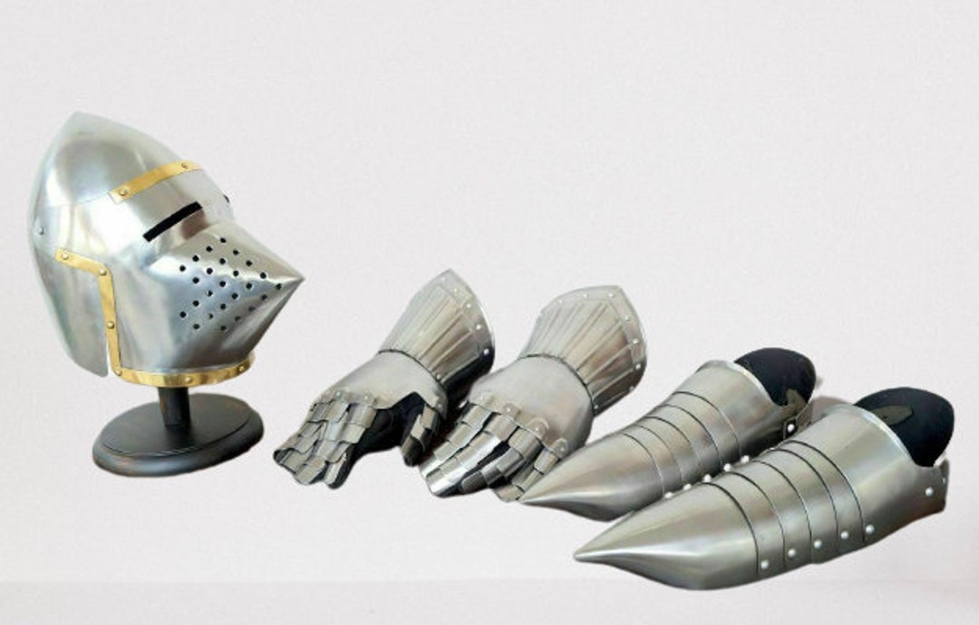 Medieval Pig Face Armor Helmet Functional Gauntlets Gloves & - Etsy