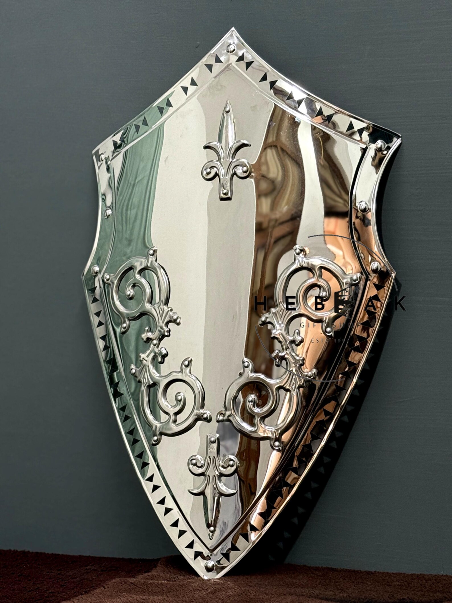 Medieval Knight Stainless Steel Shield: Handcrafted Templar Wall Decor ...