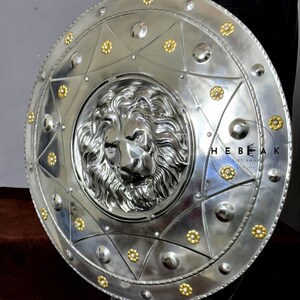 22 Handcrafted Medieval Lion Face Shield Medieval Lion Face Combat ...