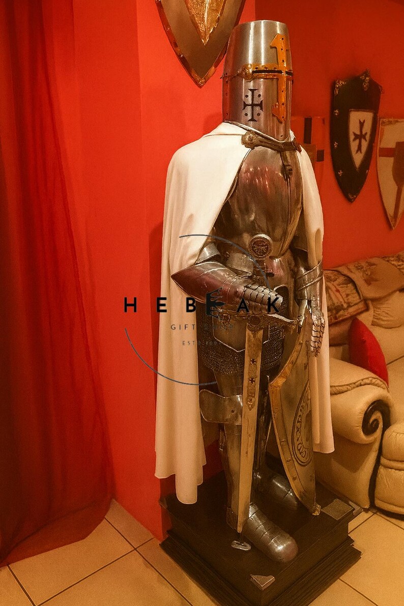 Handmade Knight Templar Armor Suit | 18-gauge Steel Costume, Display ...