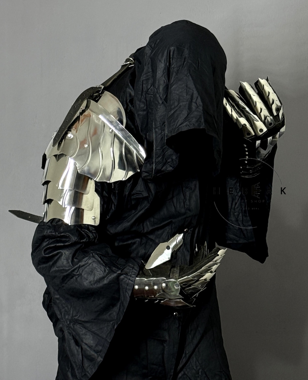 Silver Nazgûl Armor Outfit: Ringwraith Black Cloak Cosplay Costume - Etsy