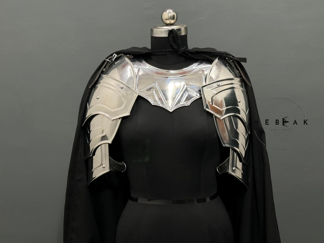 Lady Knight Armor Set: Gorget, Pauldrons & Cloak - SCA Larp Cosplay ...
