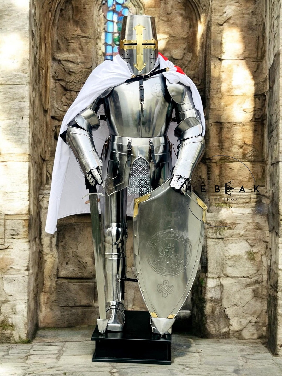 Medieval Templar Armor Suit Complete Knight's Armor for Display or ...