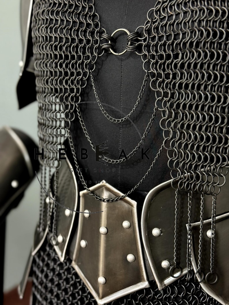 Lady Knight Steel Armor Set: Blackened Steel, Chainmail, Cosplay Larp ...