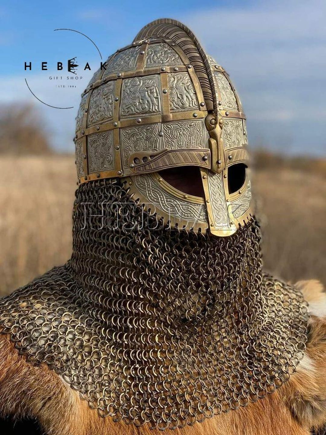 Viking Sutton Hoo Helmet: Handmade Norse Armor With Chainmail - Etsy