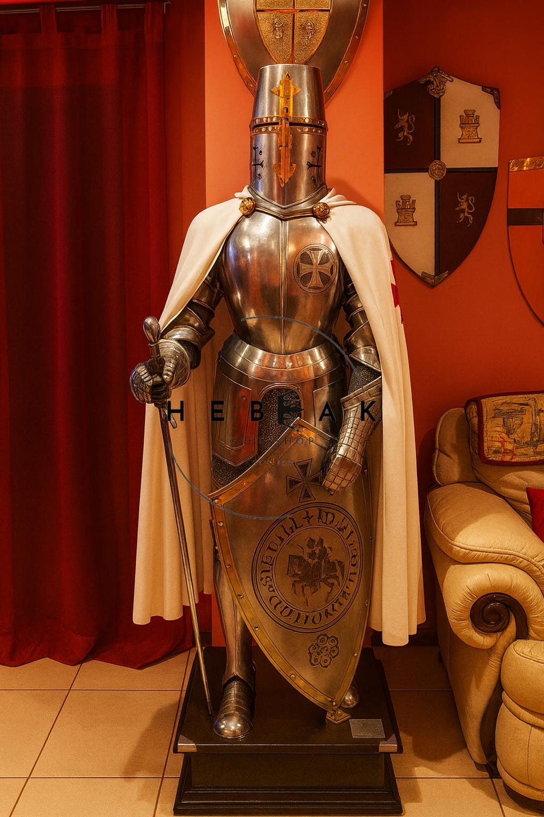 Handmade Knight Templar Armor Suit | 18-gauge Steel Costume, Display ...