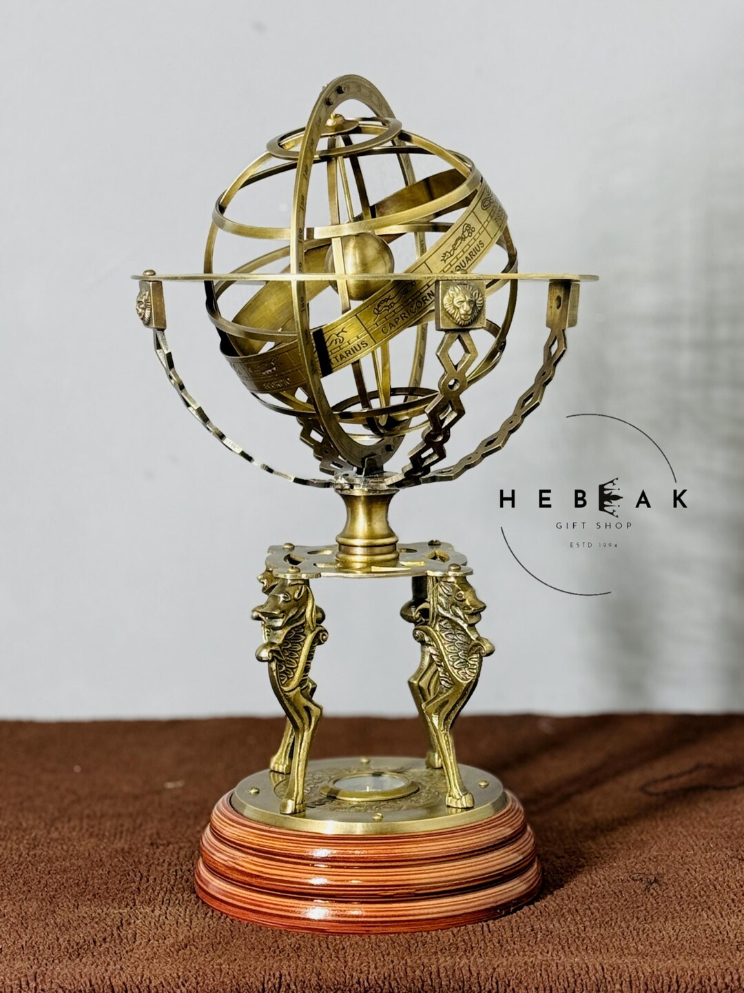 Brass 18" Armillary Globe With Compass/nautical Brass Sphere Globe ...