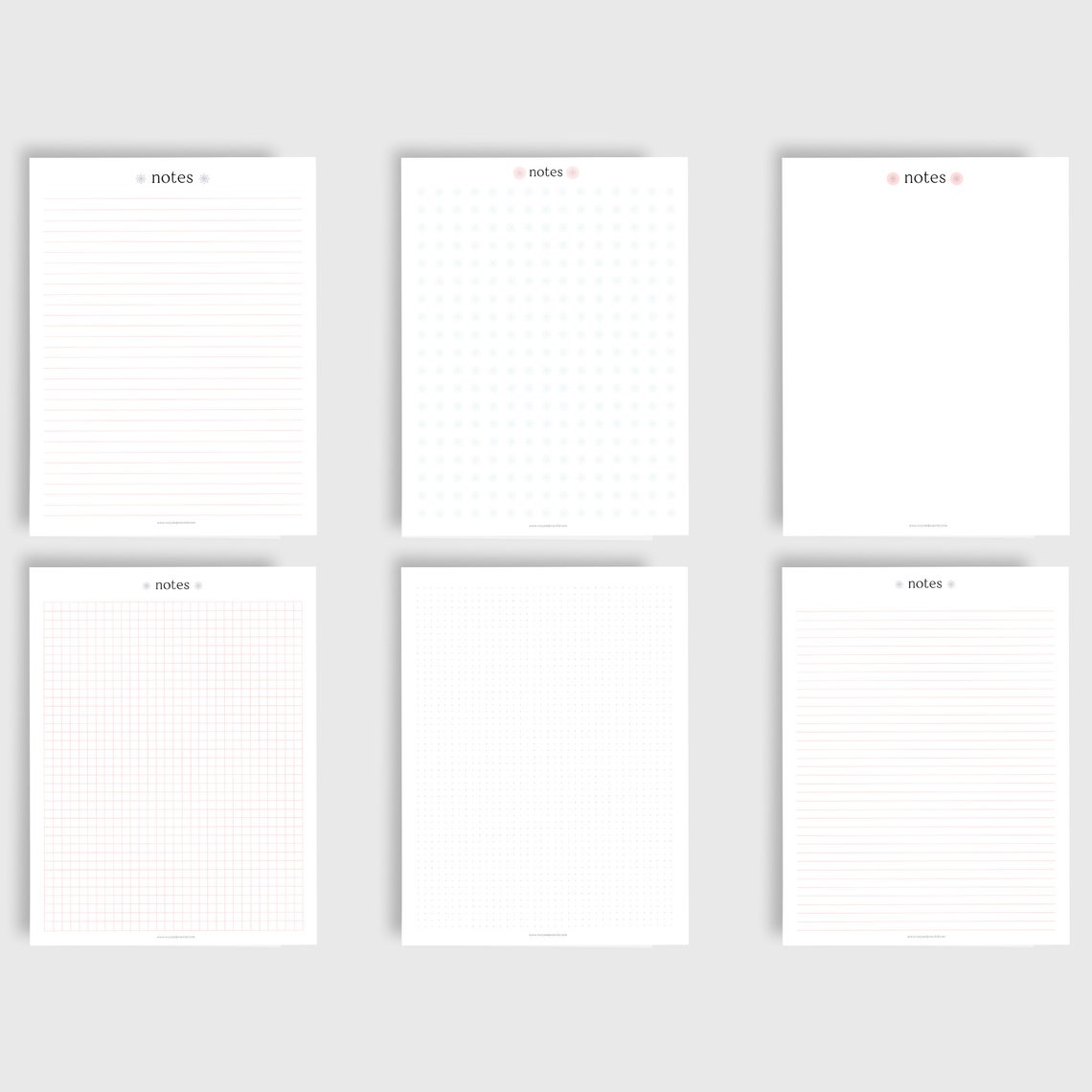 Printable Note Page Bundle / Lined Note Paper / Minimalist Printable ...