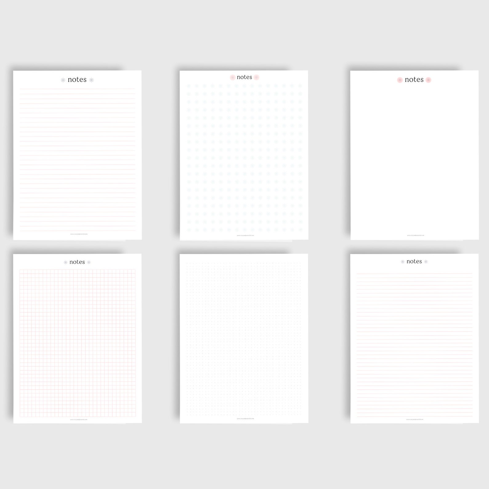 Printable Note Page Bundle / Lined Note Paper / Minimalist Printable ...