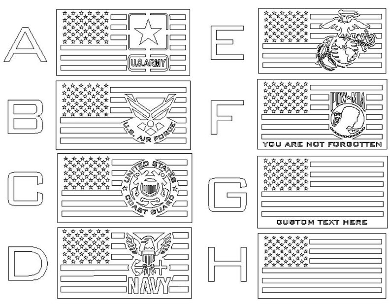 USA Flag - ALL Military Branches - Single Layer - Sheet Metal - Etsy