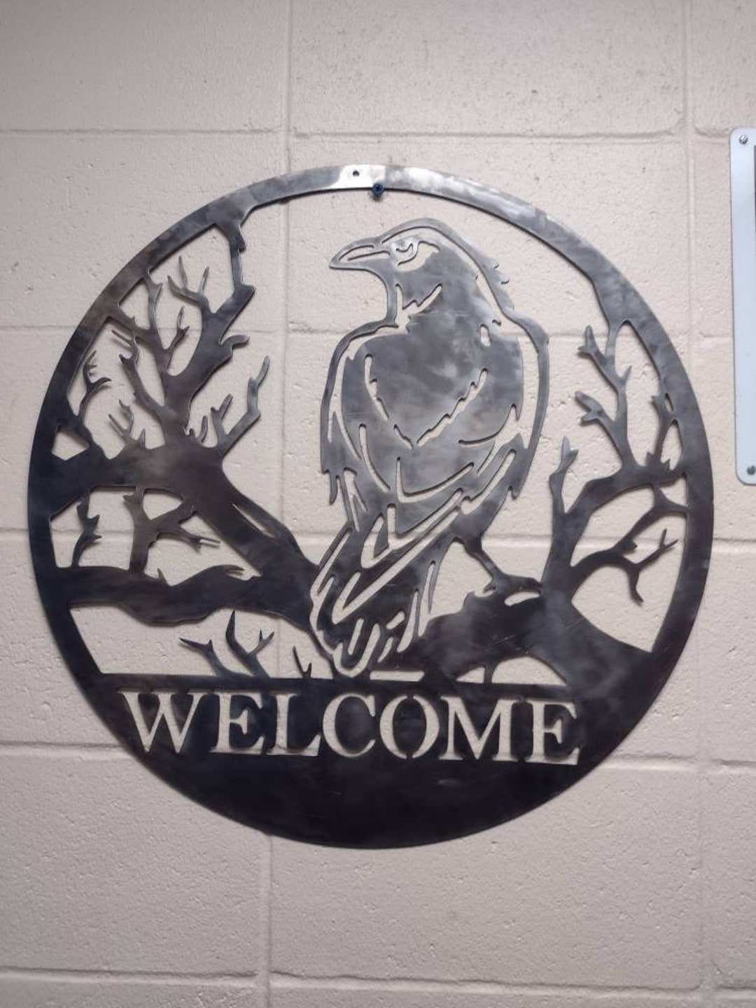 Crow Raven Monogram - Sheet Metal - Etsy