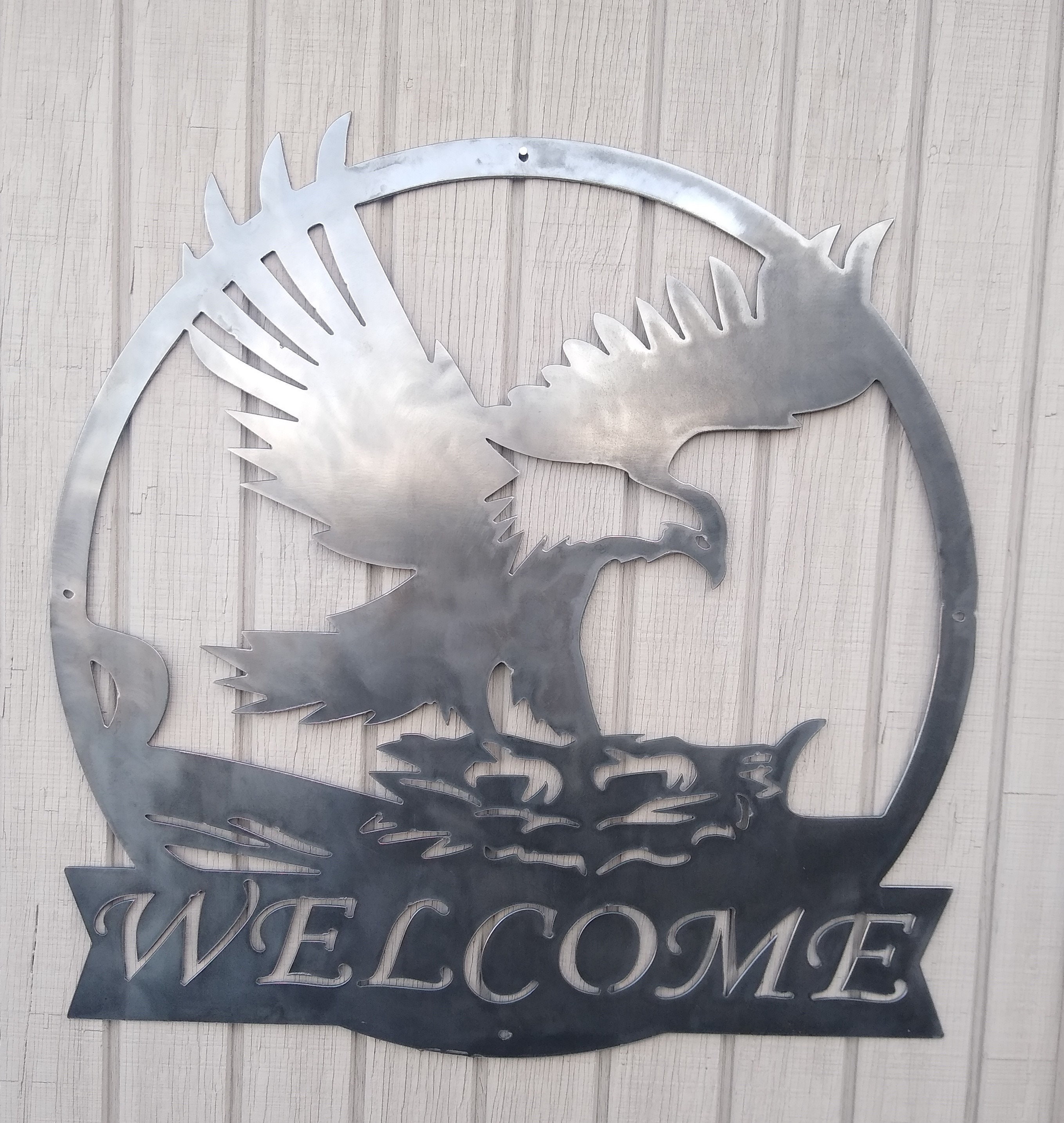 Patriotic Eagle Welcome/personalized Sign Sheet Metal - Etsy