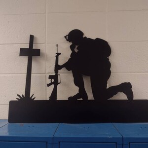 Fallen Soldier Metal Silhouette - Etsy