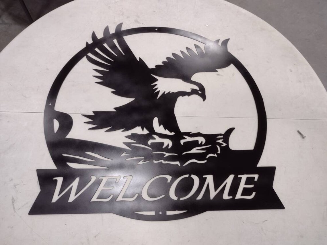 Patriotic Eagle Welcome/personalized Sign - Etsy