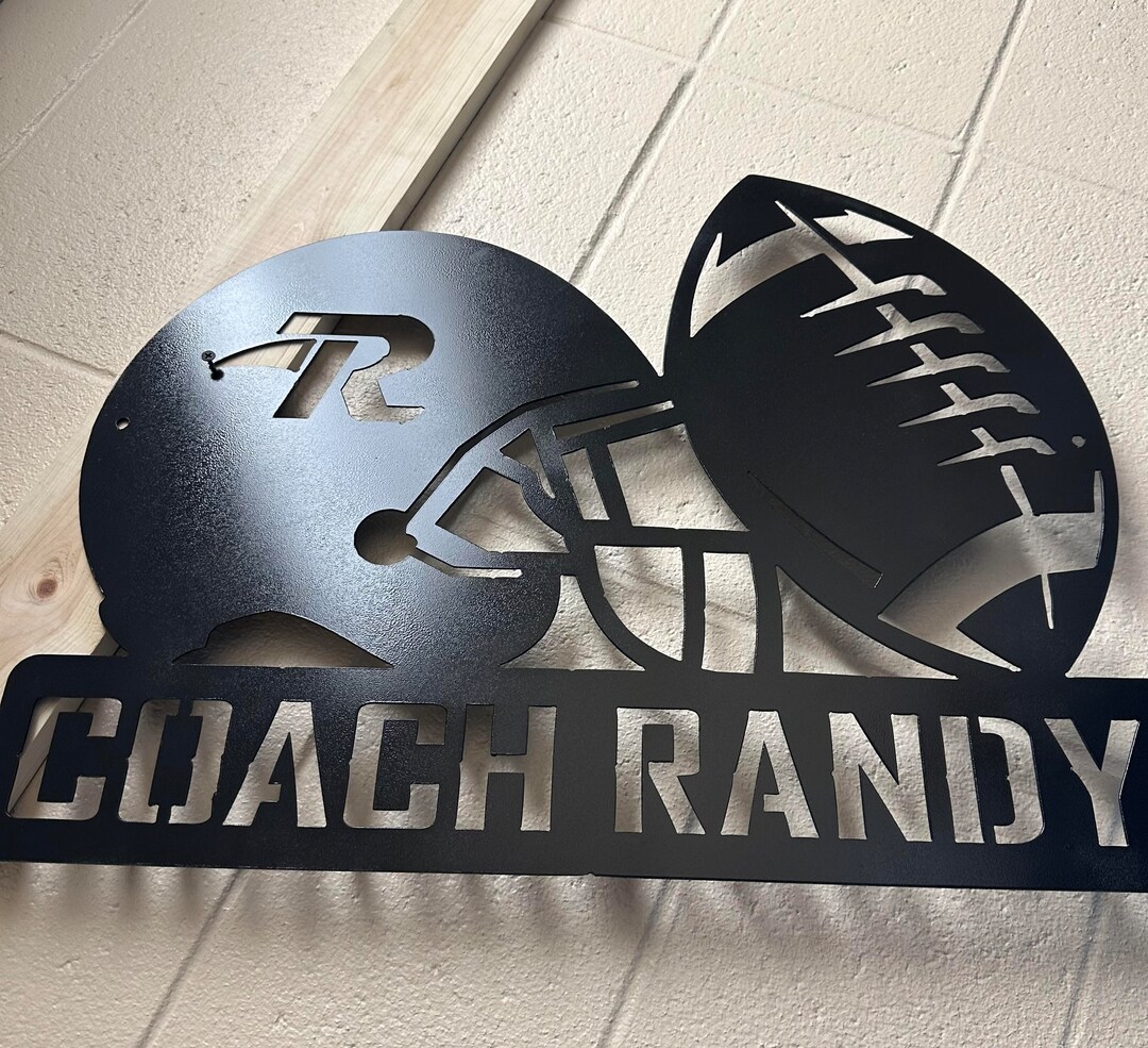 Football Helmet & Ball Monogram - Sheet Metal - Etsy