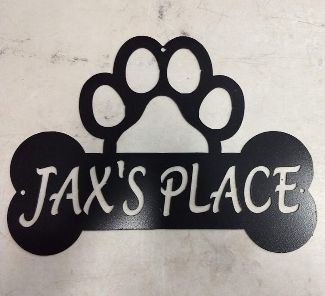 Puppy Dog Paw Print Monogram - Sheet Metal - Dog House - Personalize It ...
