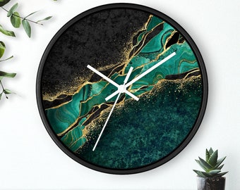 Green Wall Clock | Etsy