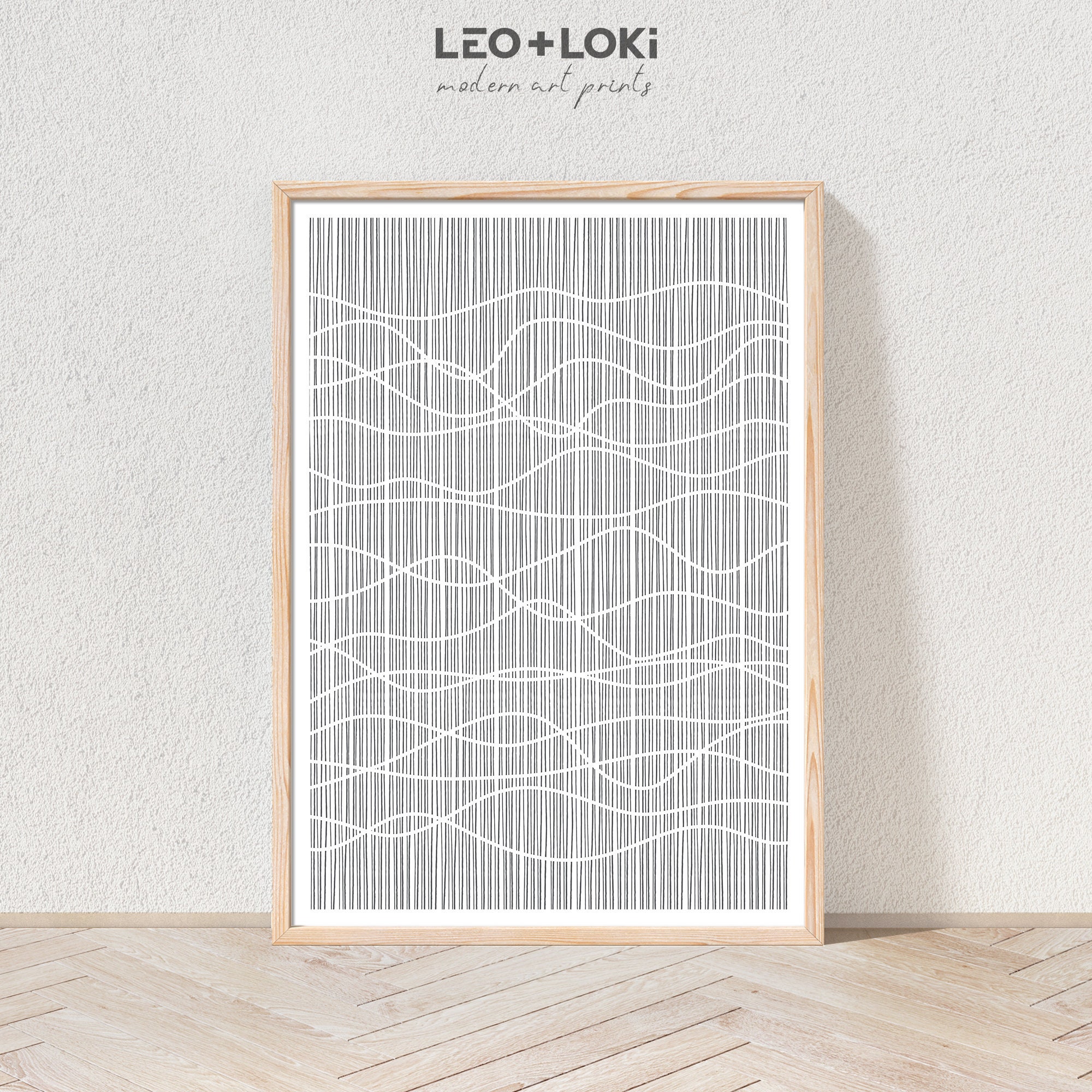 Abstrakte gewellte Linie Kunst, minimalistische Streifen und Wellen ...