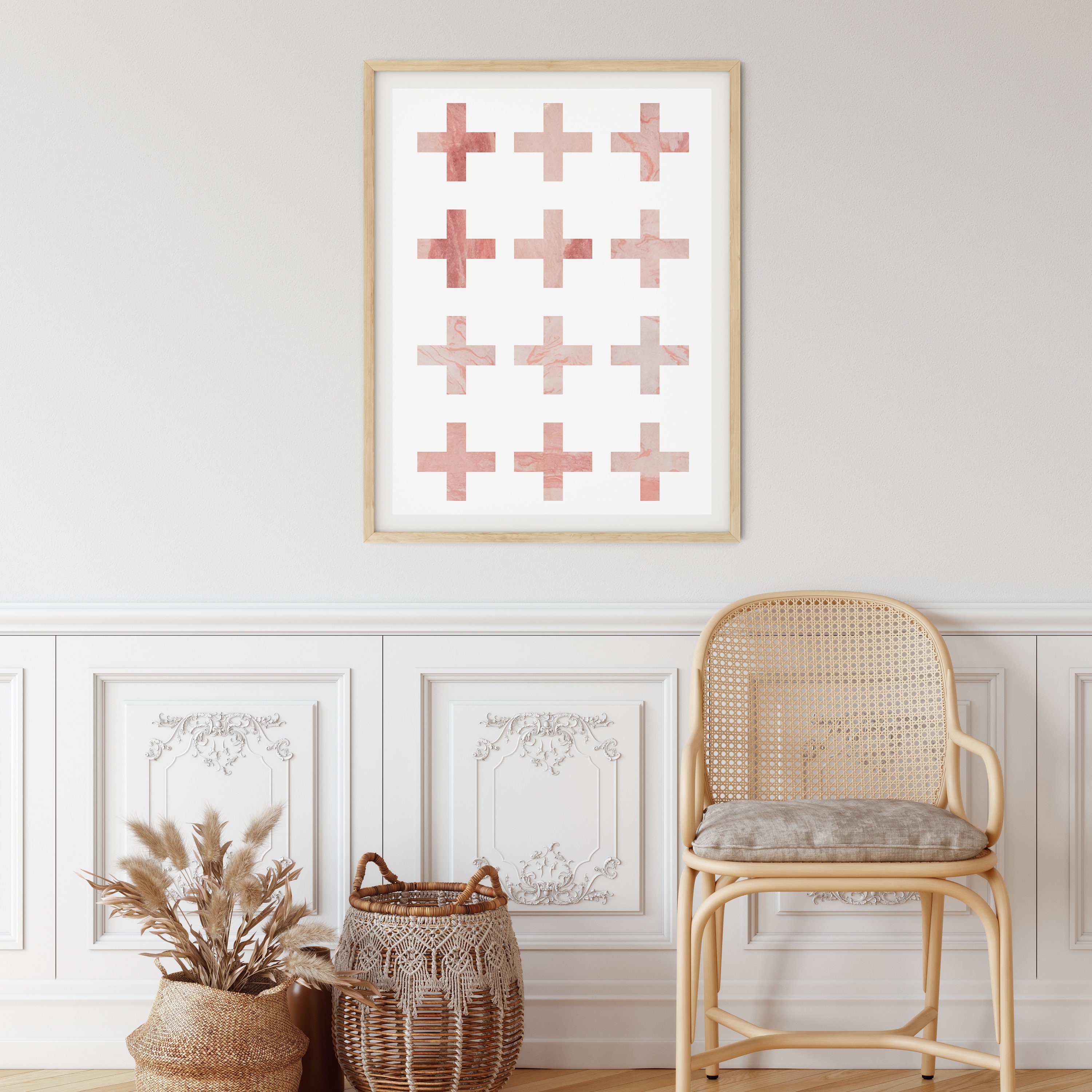 Pink Plus Sign Print, Pink Cross X Digital Download, Marble Texture ...