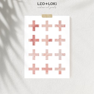 Pink Plus Sign Print, Pink Cross X Digital Download, Marble Texture ...