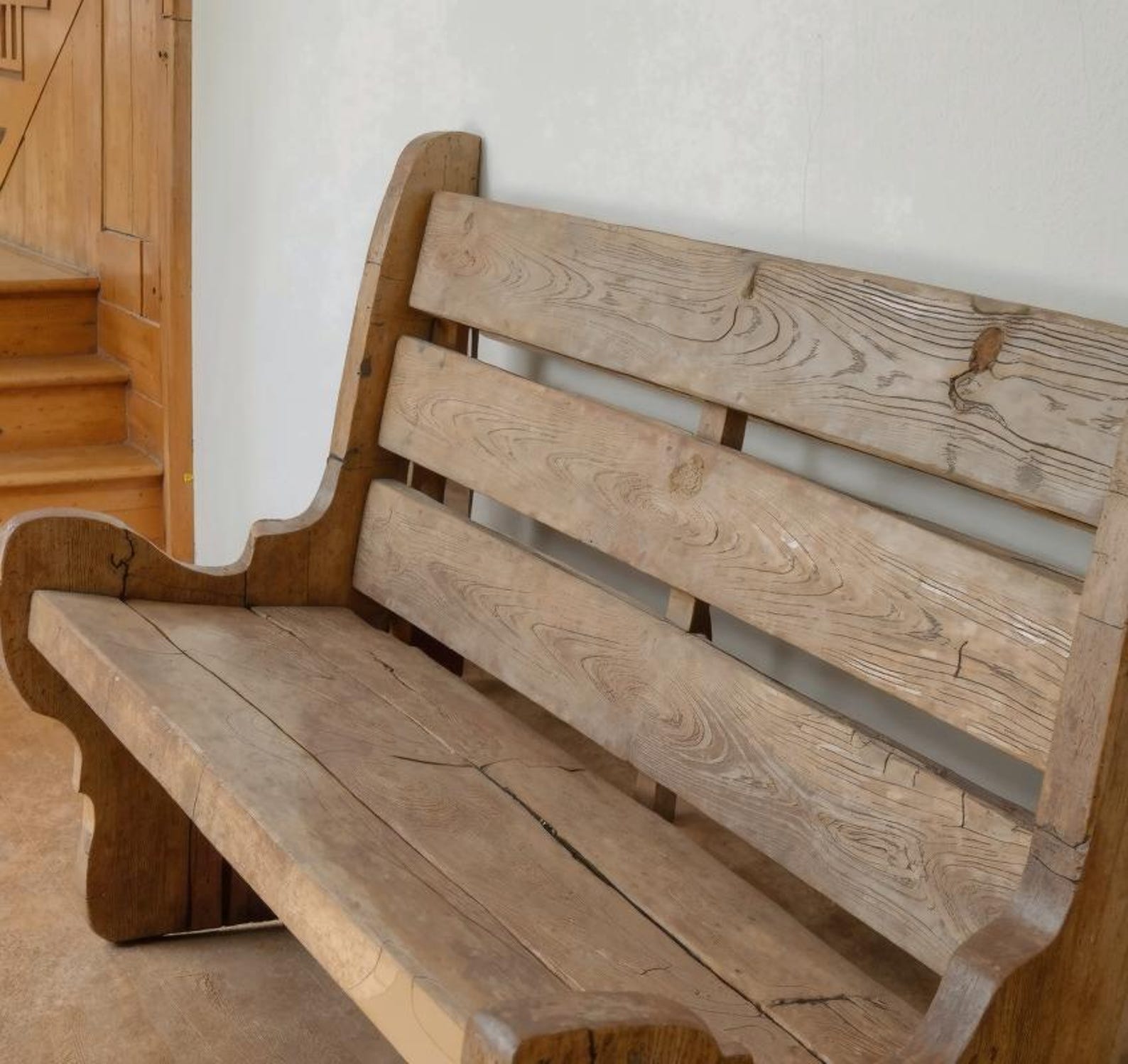 Handcrafted Rustic Solid Wood Bench - Natural Log Seating for Home ...