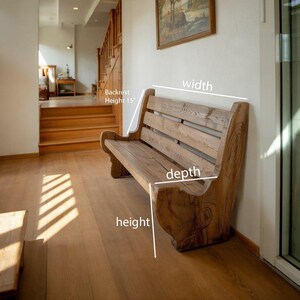 Handcrafted Rustic Solid Wood Bench - Natural Log Seating for Home ...