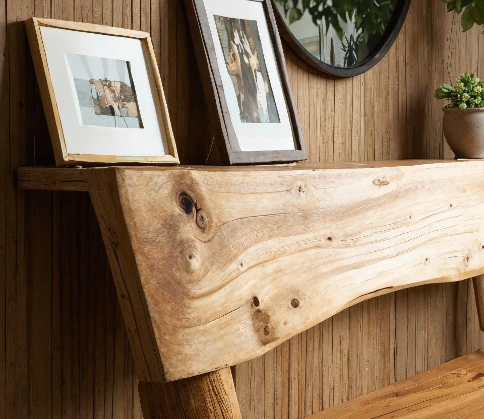 Solid Wood Bench - Handcrafted Live Edge Outdoor Seating for Rustic ...