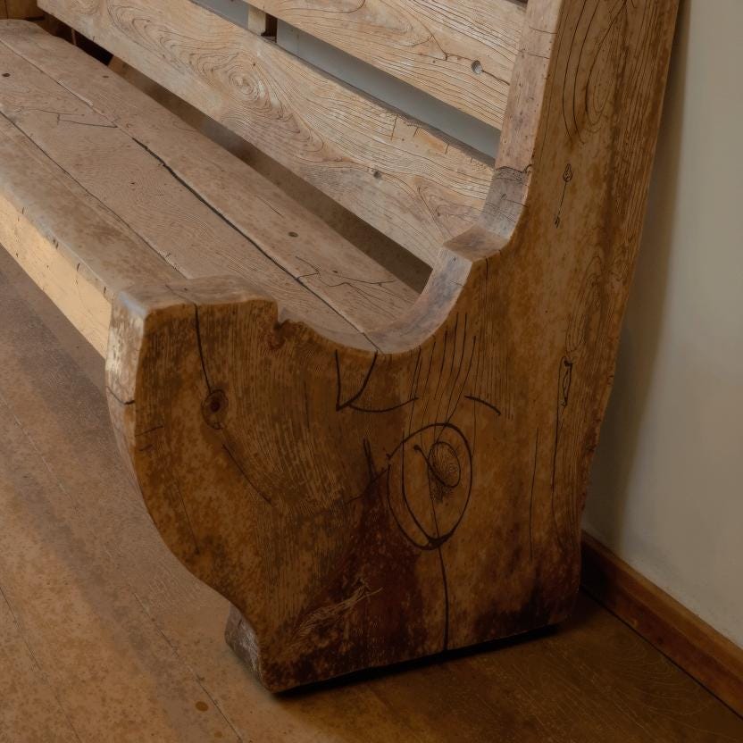 Handcrafted Rustic Solid Wood Bench - Natural Log Seating for Home ...
