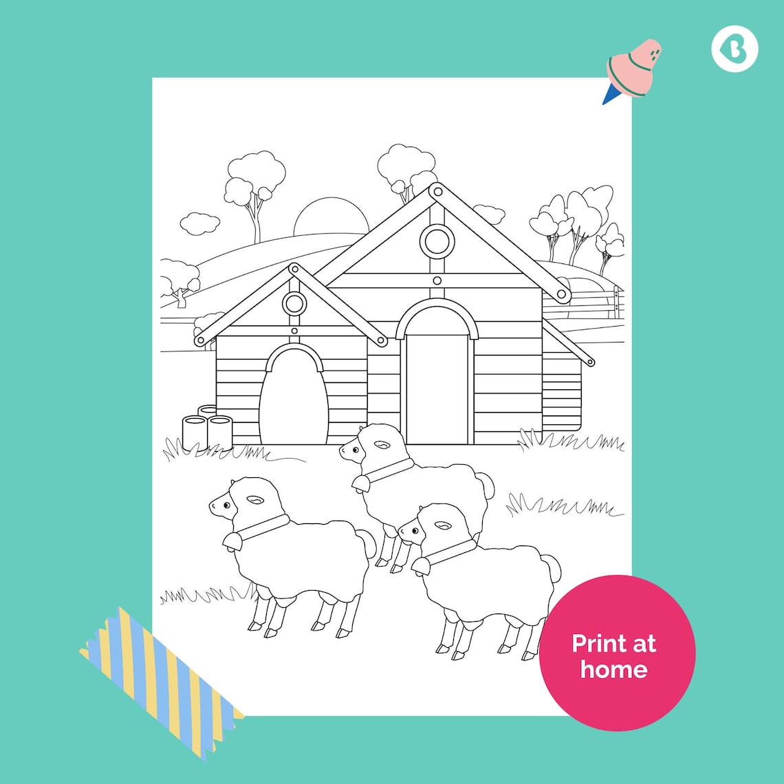 Farm Animals Printable Coloring Pages, Animals Digital Download ...