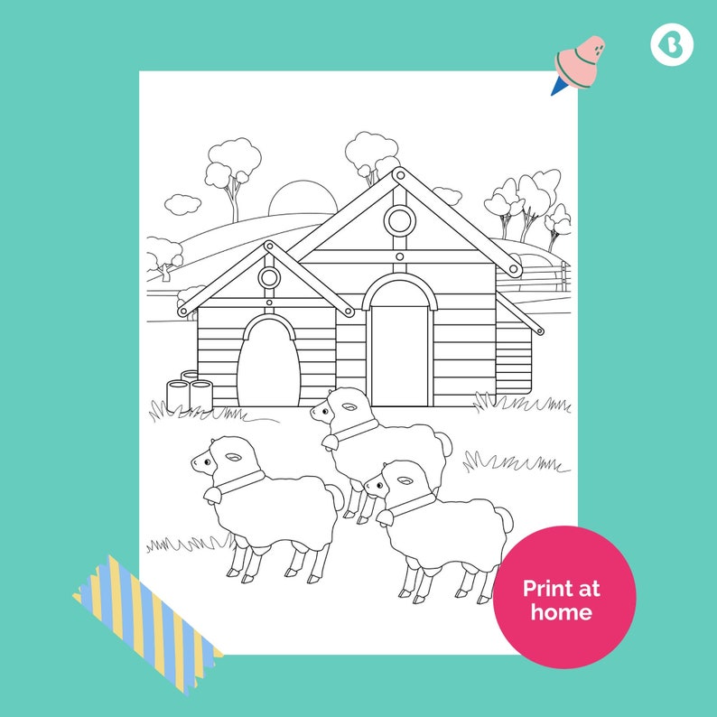 Farm Animals Printable Coloring Pages, Animals Digital Download ...