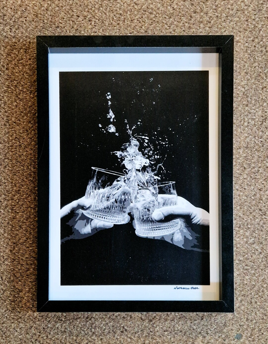 Drinking Cheers Cocktails Pop Art Print on 300GSM Paper and Placed in a ...