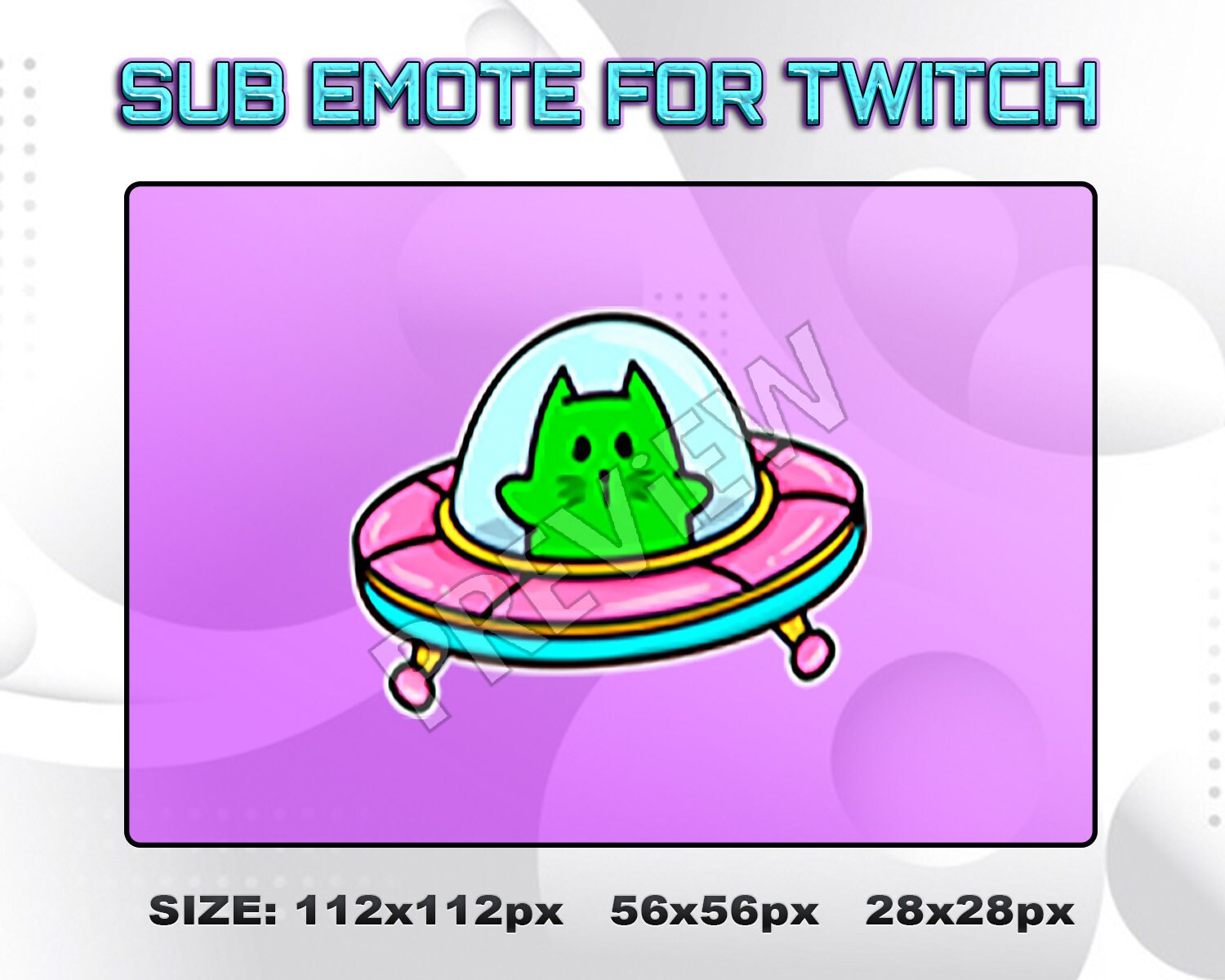 Twitch Ufo Cat Sub Emote / Twitch lindo gato alien - Etsy España