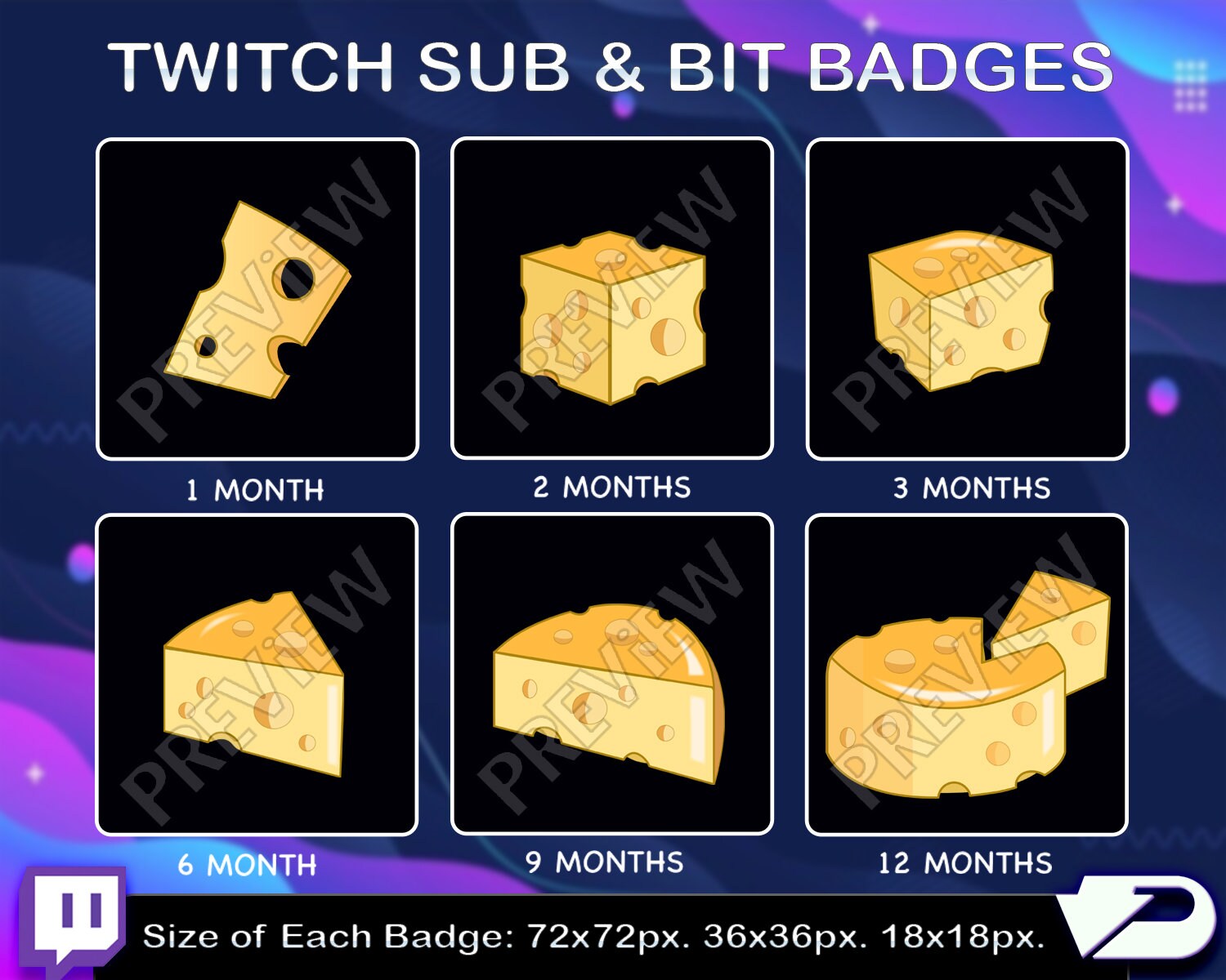Twitch Kick Cheese Sub Badges Twitch Kick Cheese Subscribers - Etsy