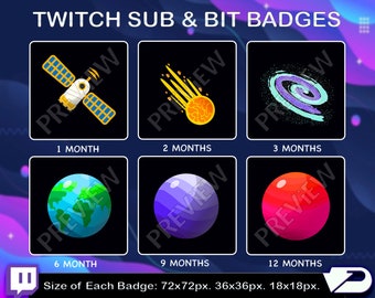 Sub Badges Planet - Etsy