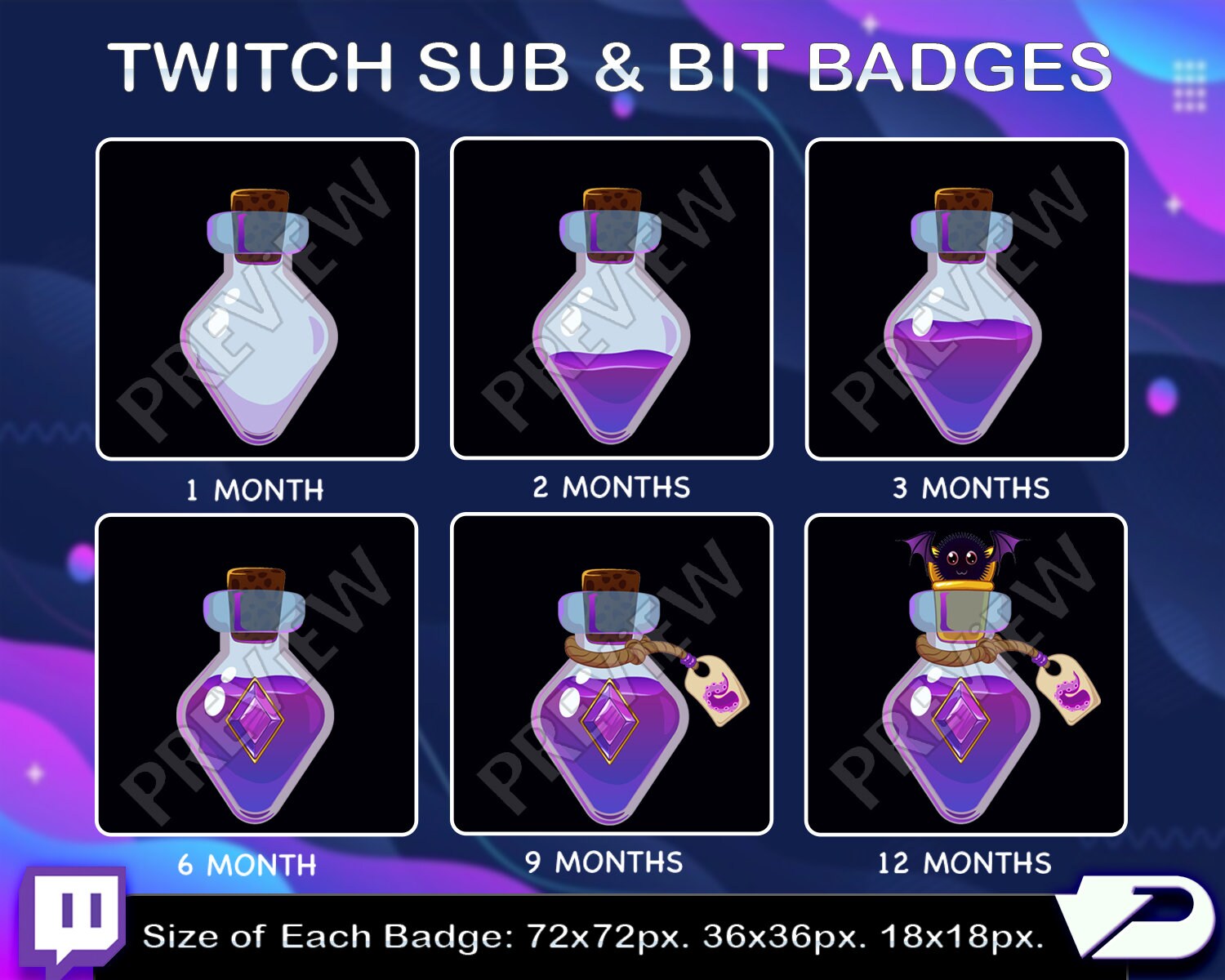 Perk Bottle Twitch Sub Badges and Twitch Emotes Art & Collectibles ...
