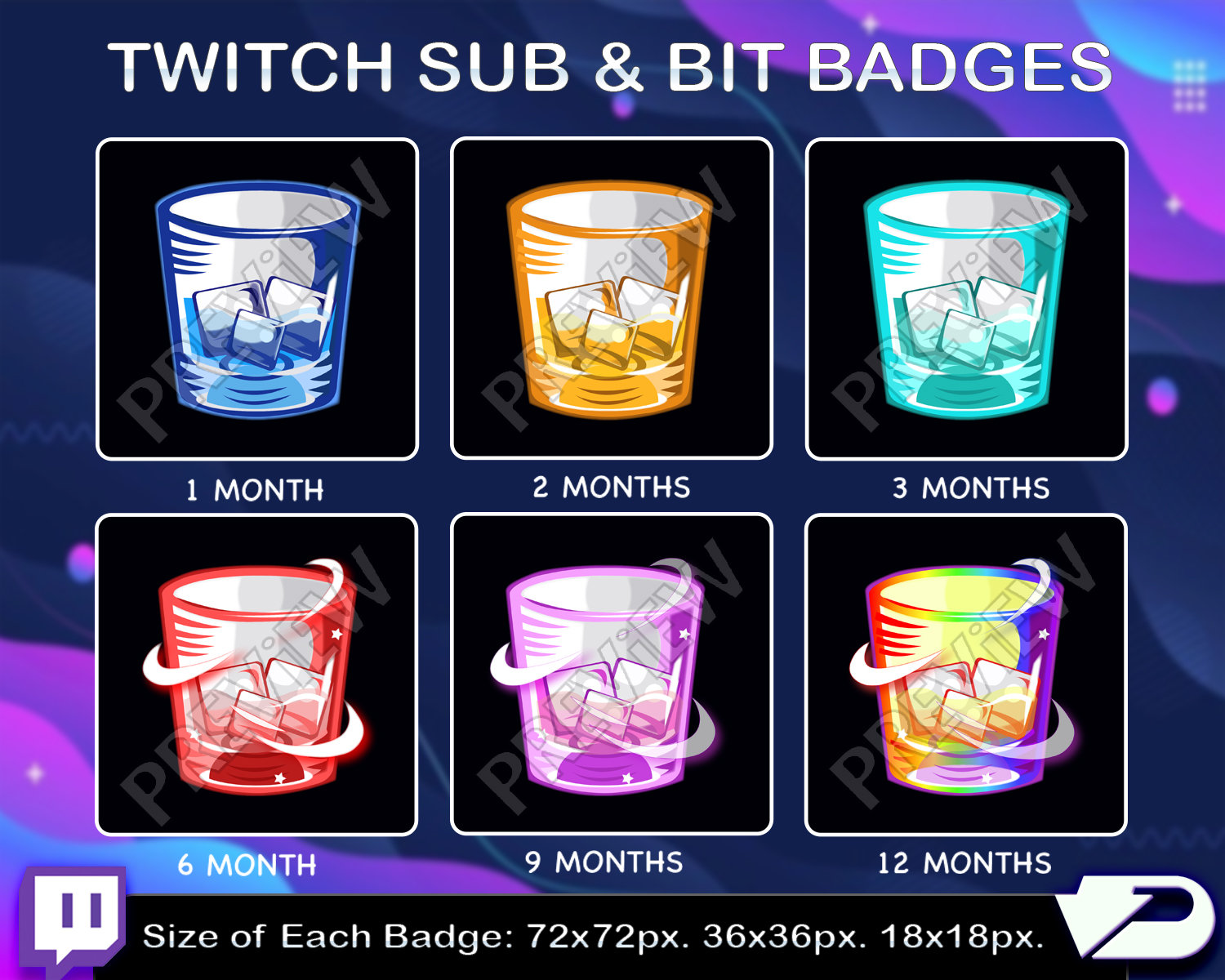 Twitch Kick Glass Drink Sub Badges Twitch Kick Glass Whiskey Wine Subscribers Loyalty Badges Etsy