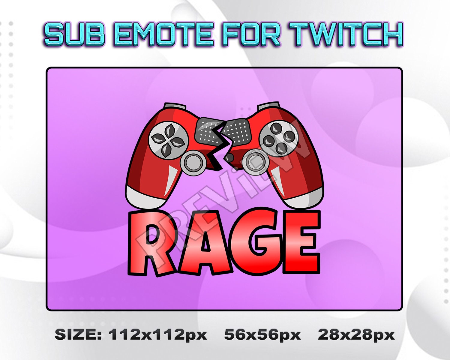 Twitch Rage Sub Emote Twitch Game Controller Subscribers - Etsy UK