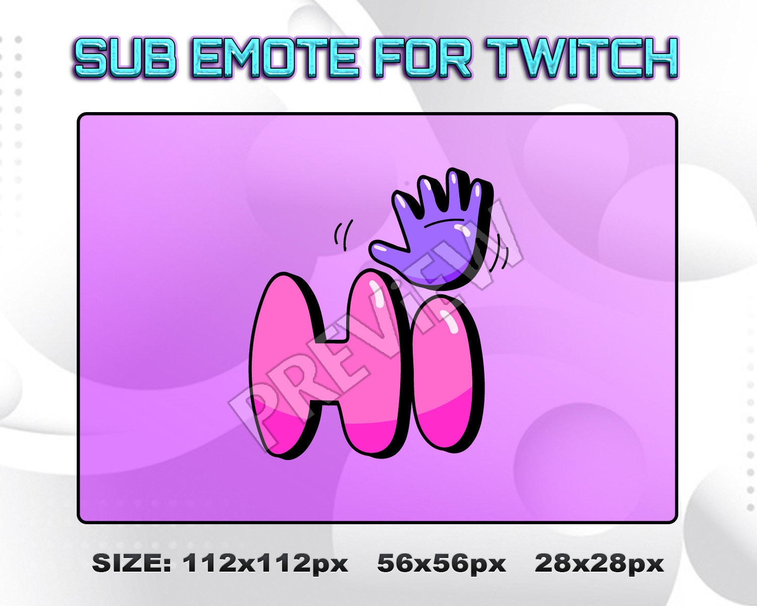 Twitch Hi Sub Emote Twitch Hello Hi Chat Subscribers Emote - Etsy UK