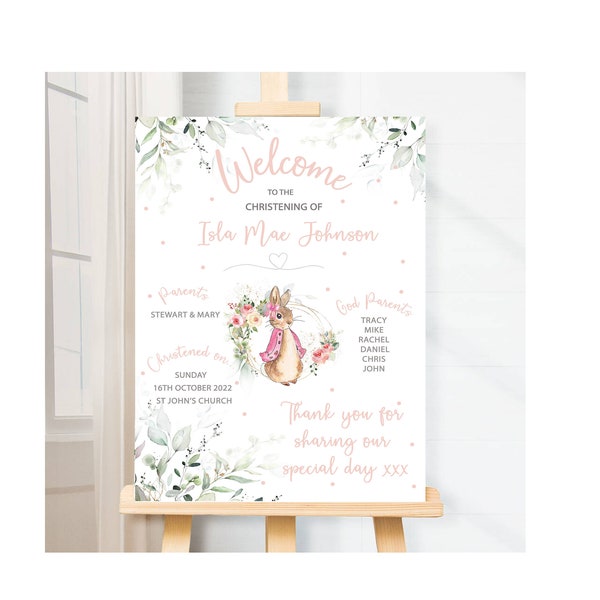 Peter Rabbit Christening Welcome Signs - Etsy