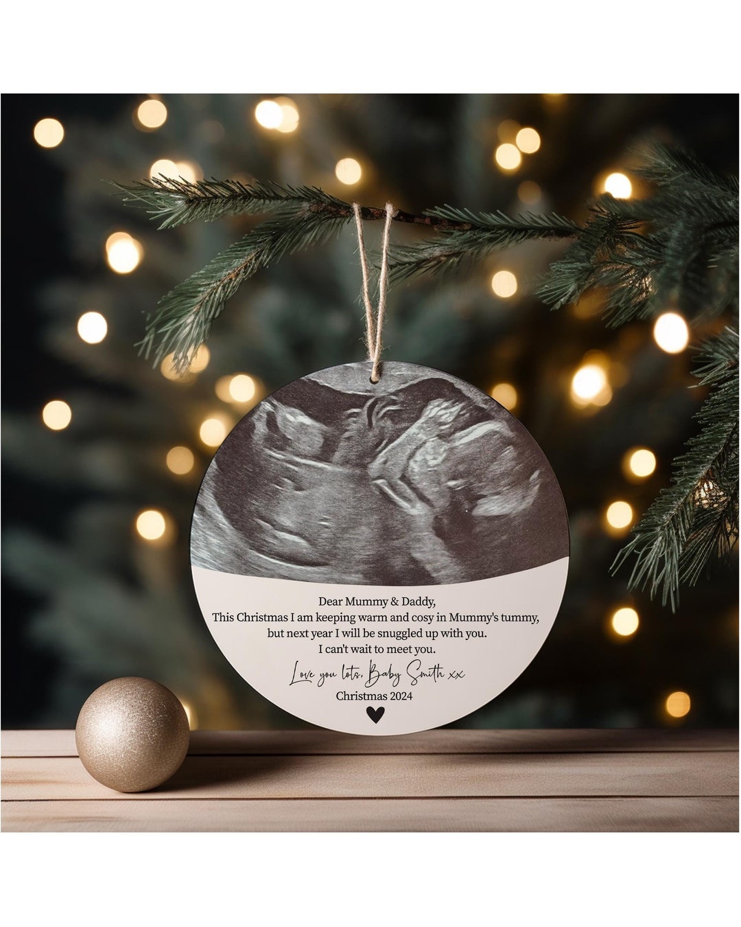 Pregnancy Scan Bauble | Baby Scan Bauble | Bump's 1st Christmas ...