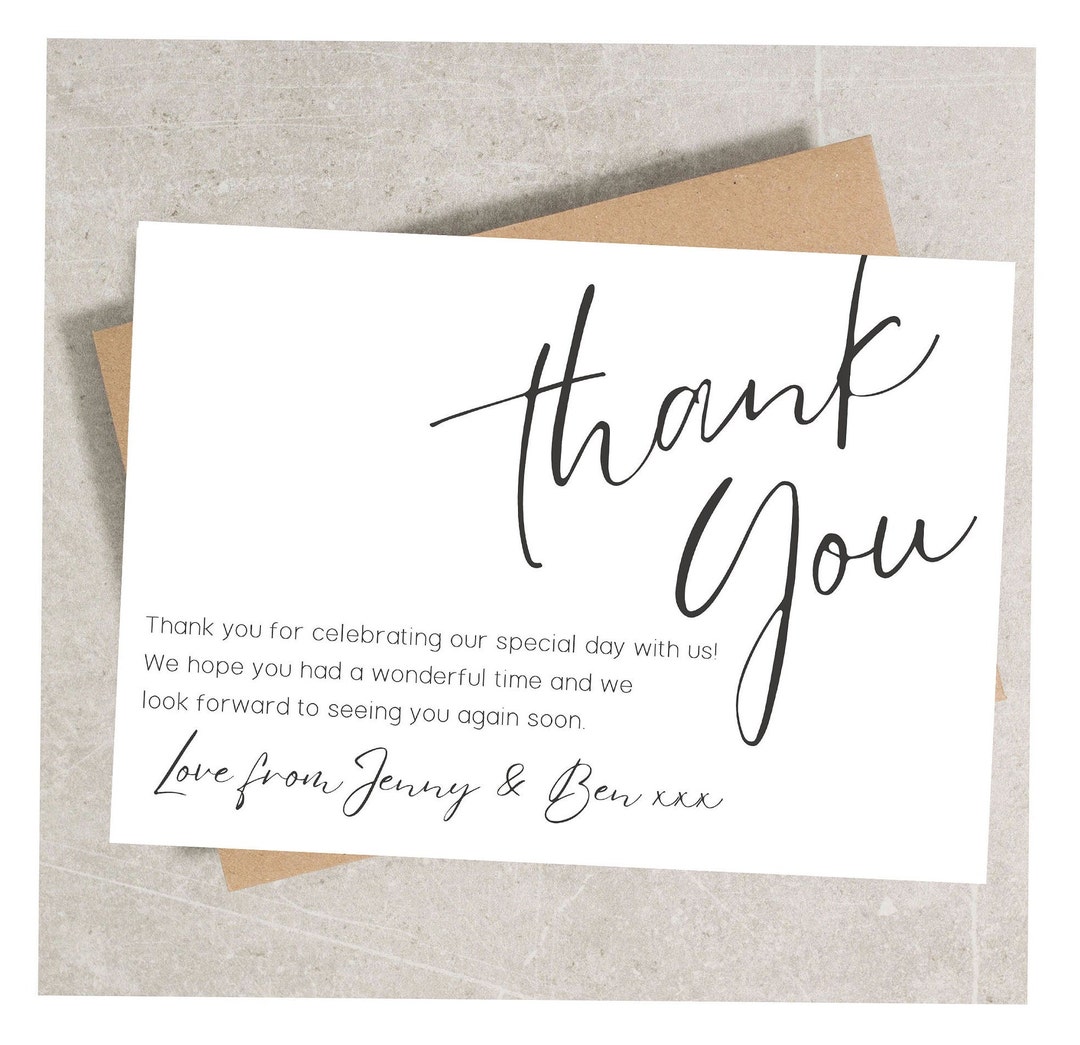 Simplistic Thank You Cards | Black & White Thank You Card | Wedding ...