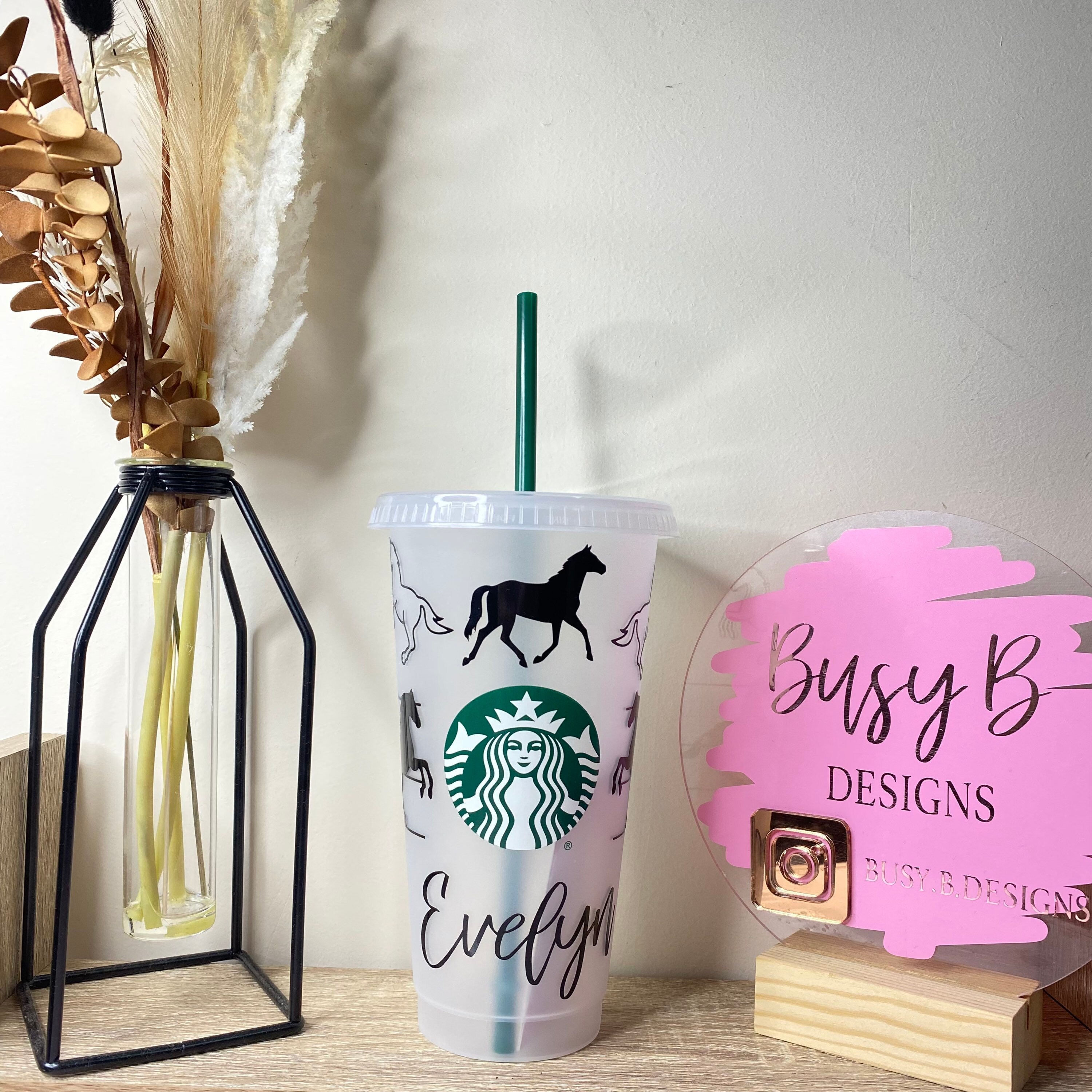 Personalised Starbucks Cold Cup Horse Equine Lover. - Etsy UK