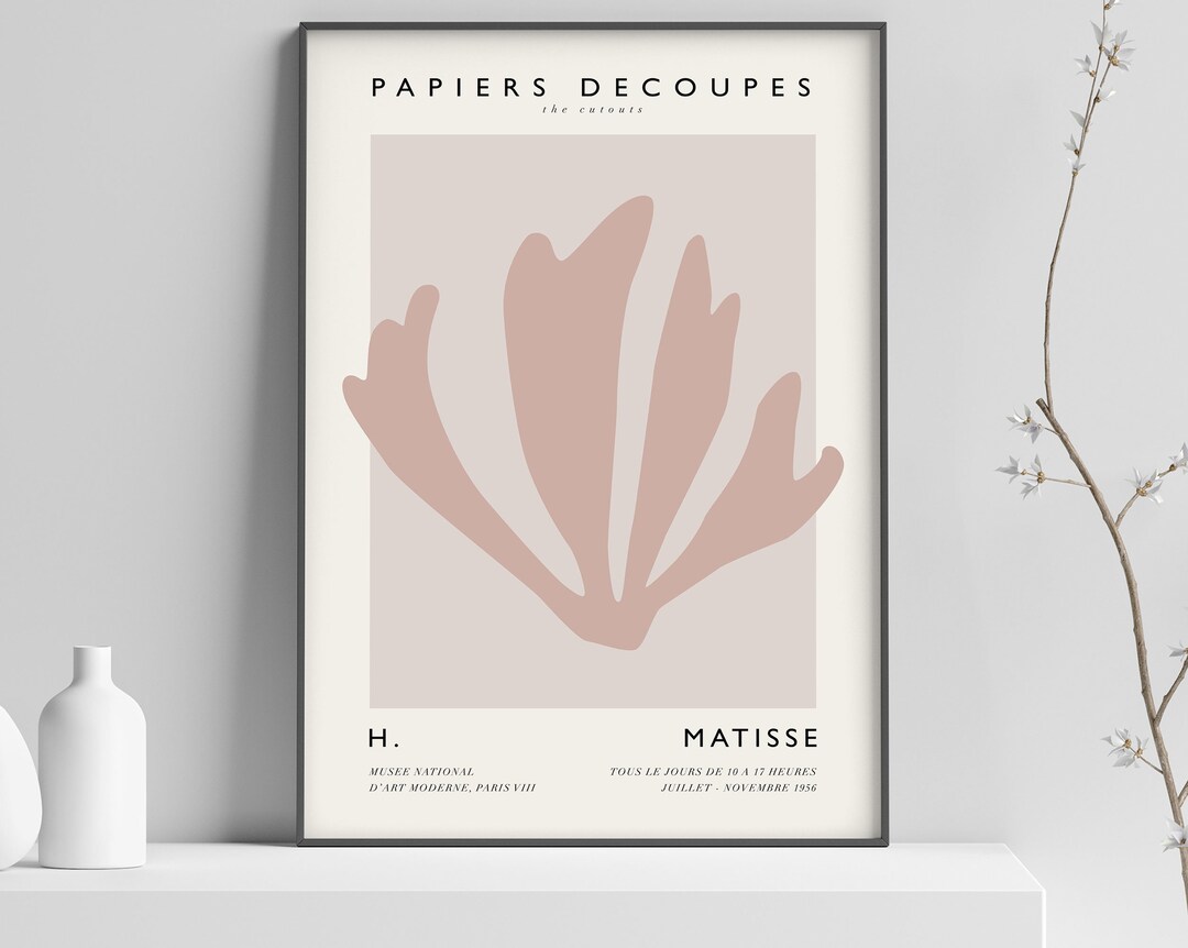 Henri Matisse Exhibition Poster - Sea Leaf Art Print - Pink, Blush ...